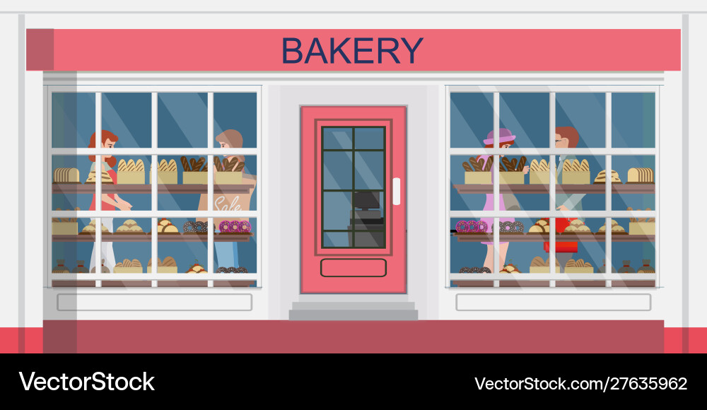 Front view bakehouse building or bakery shop Vector Image