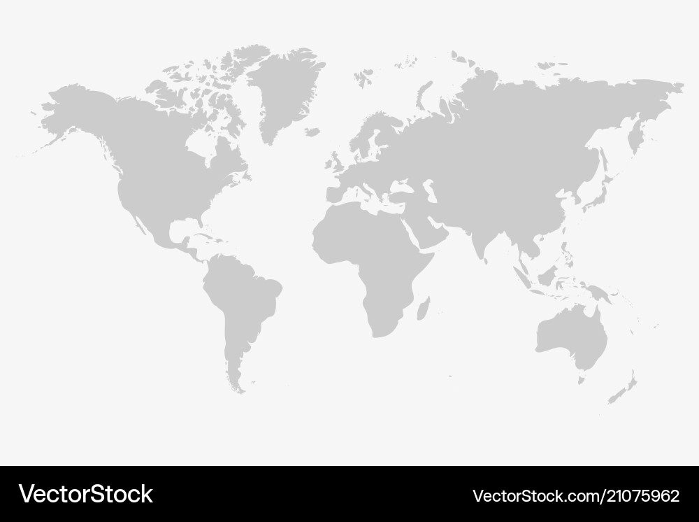 Grey world map isolated on white background Vector Image