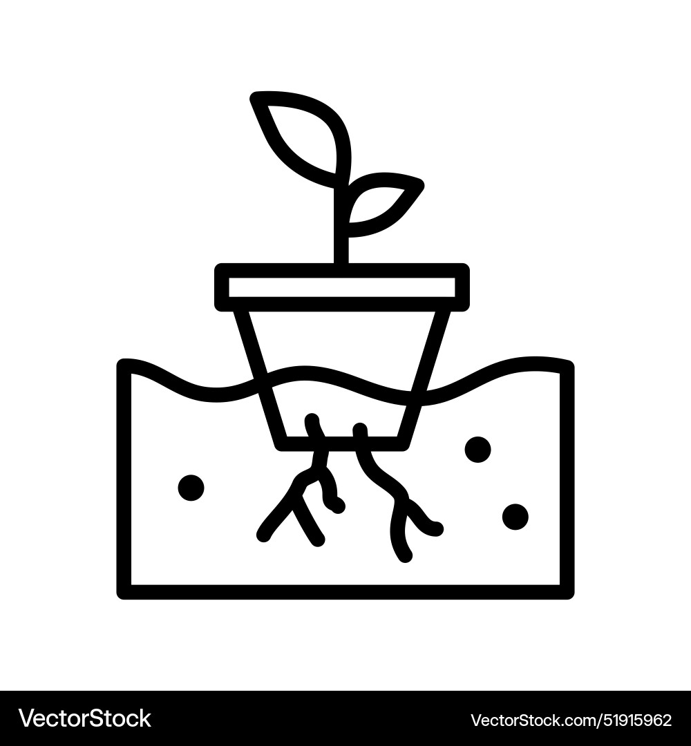 Hydroponics farming pot icon set agricultural Vector Image