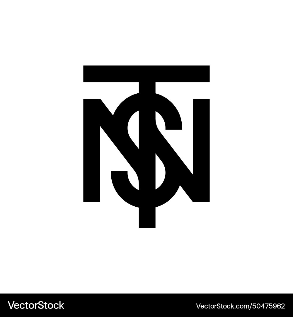 Initial monogram letter tsn nts logo design Vector Image