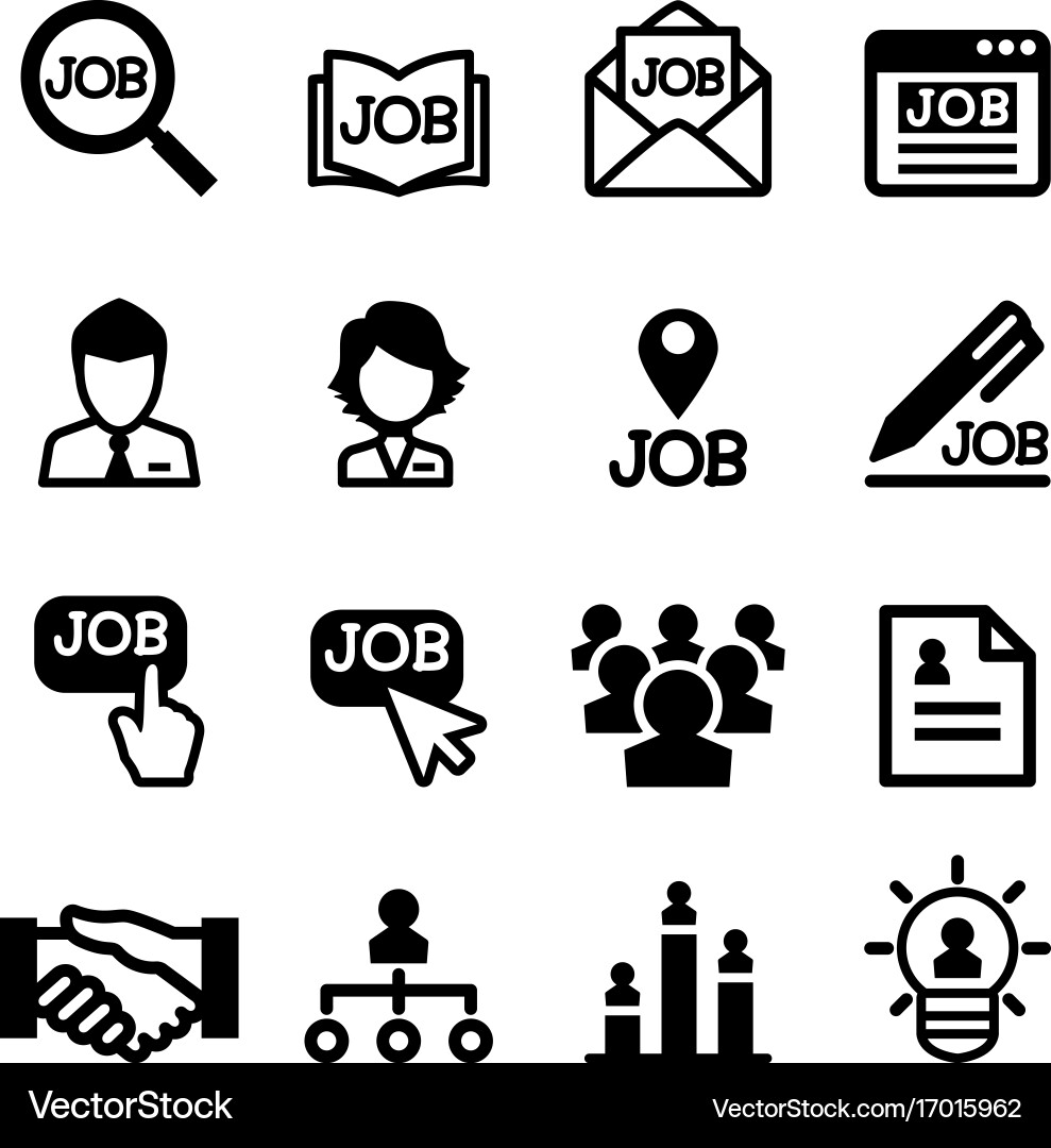 Job icons set Royalty Free Vector Image - VectorStock