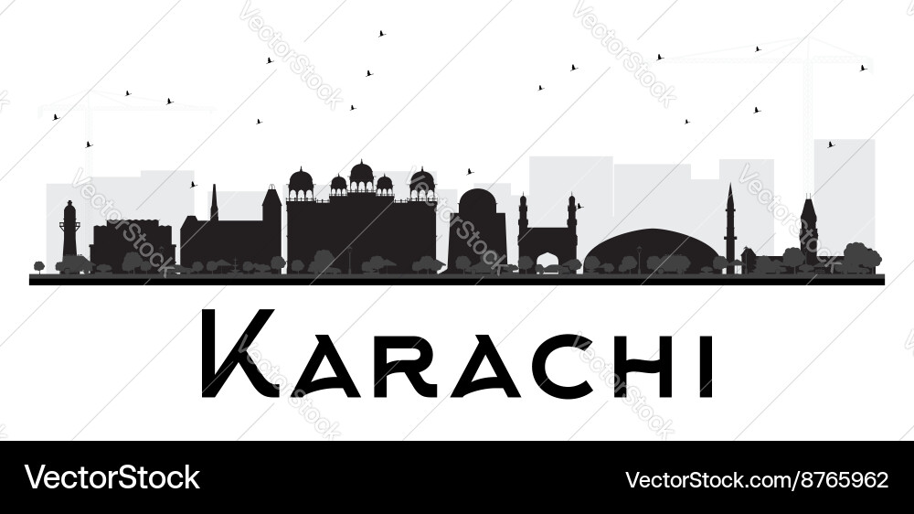 Karachi City Skyline Silhouette Royalty Free Vector Image