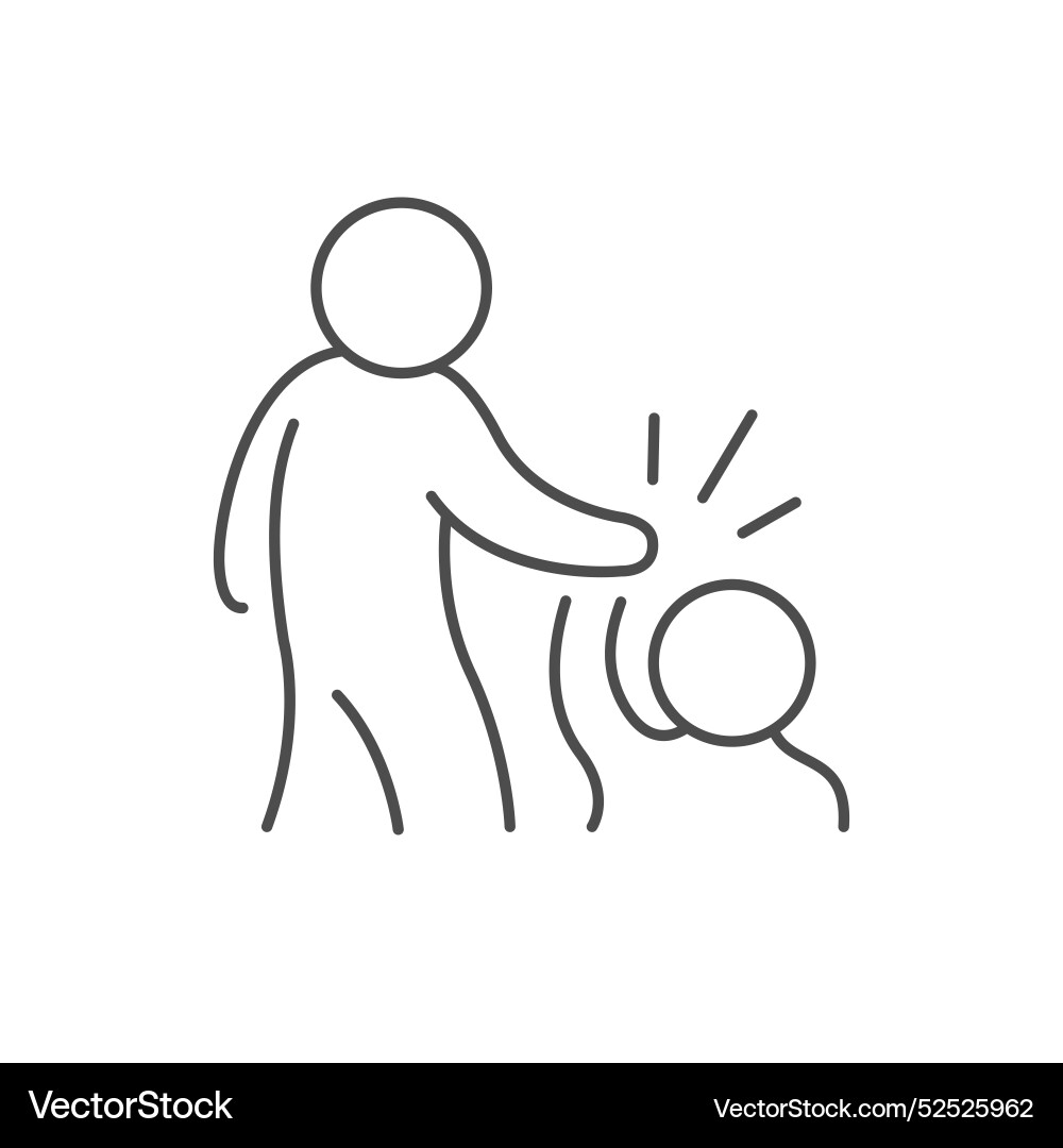 Person beating line outline icon Royalty Free Vector Image