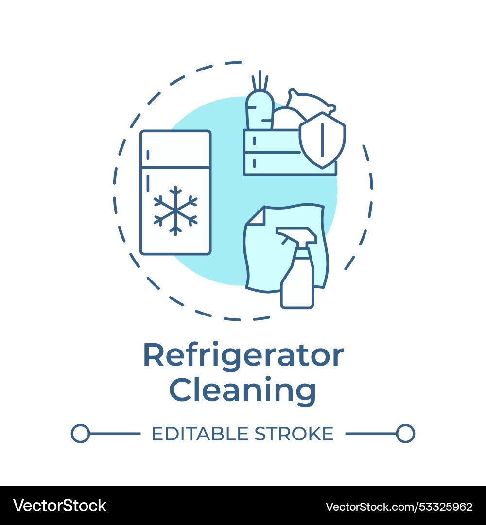 Refrigerator cleaning soft blue concept icon Vector Image