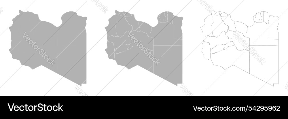 Set of libya maps with main map and regional Vector Image