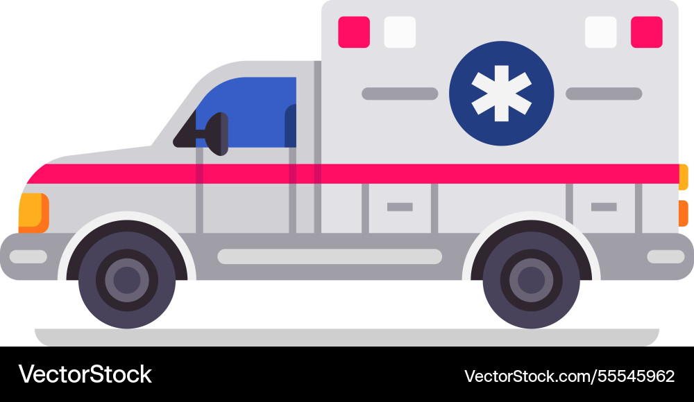 Side view of a modern ambulance car parked Vector Image