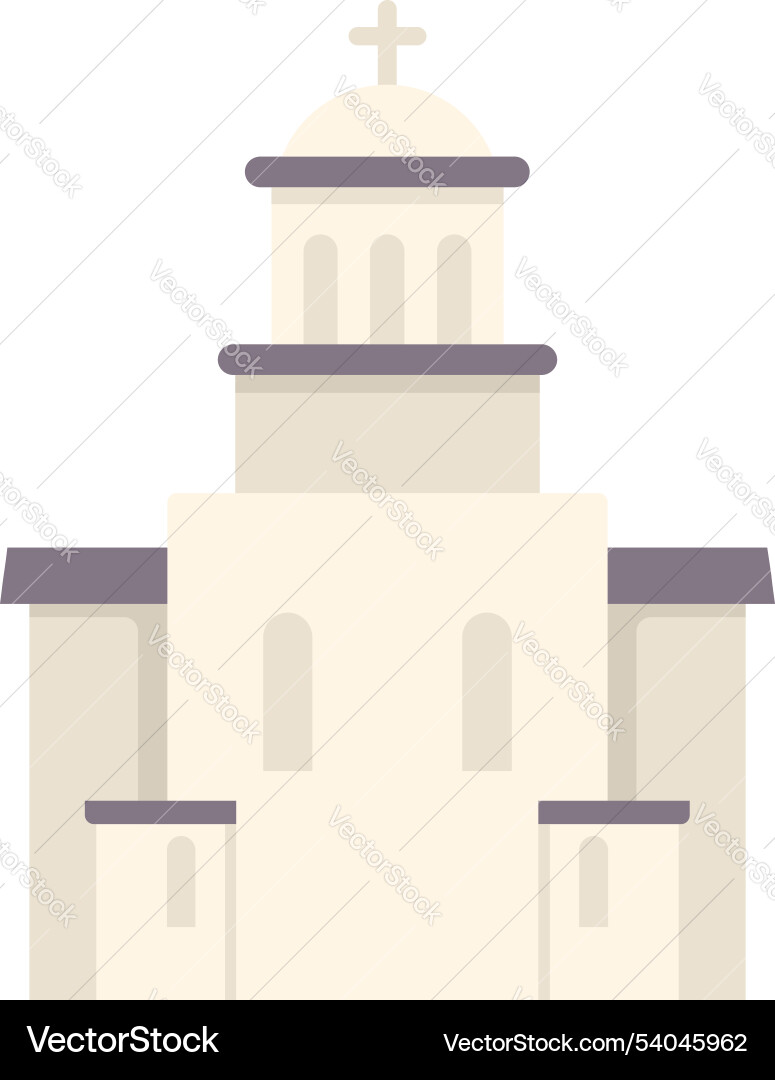 Simple church building facade with cross Vector Image