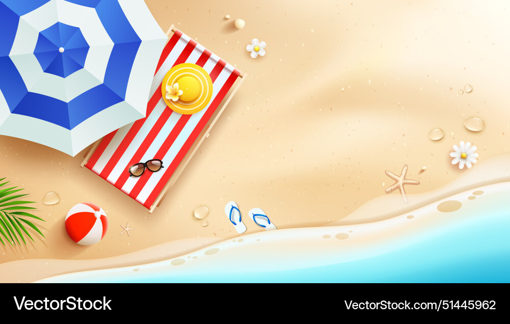 Summer holiday on sand beach poster banner design Vector Image
