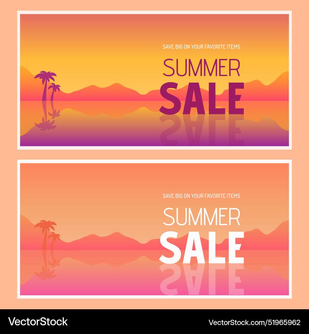 Summer sunset landscape Royalty Free Vector Image