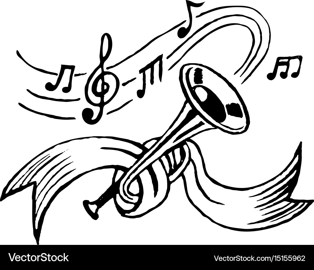 Trumpet and Musical Notes Royalty Free Vector Image