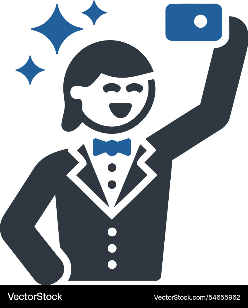 Woman taking selfie icon Royalty Free Vector Image