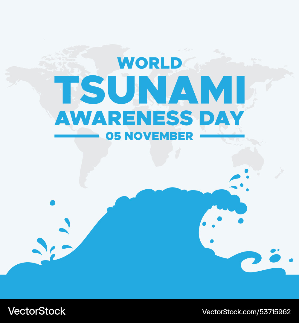 World tsunami awareness day 05th november Vector Image