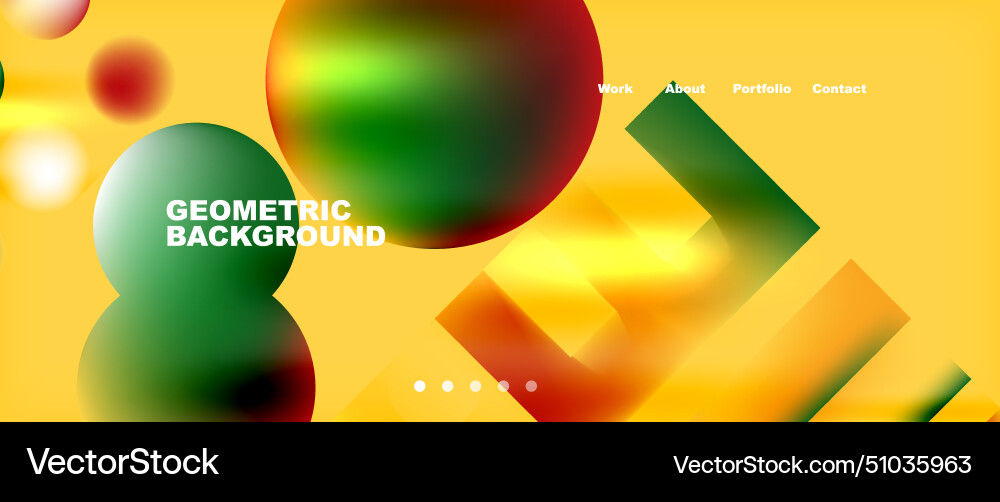 A yellow background with geometric shapes on it Vector Image