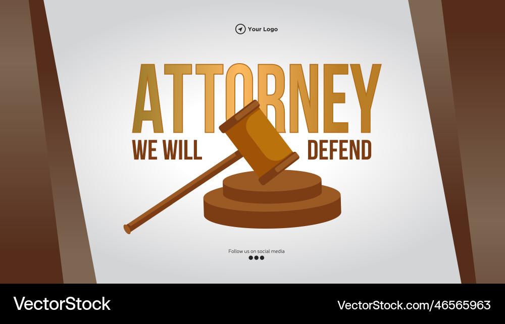 Attorney we will defend landscape banner design Vector Image