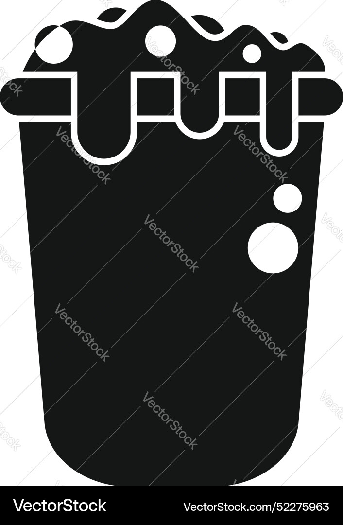 Bucket overflowing with soap suds for cleaning Vector Image