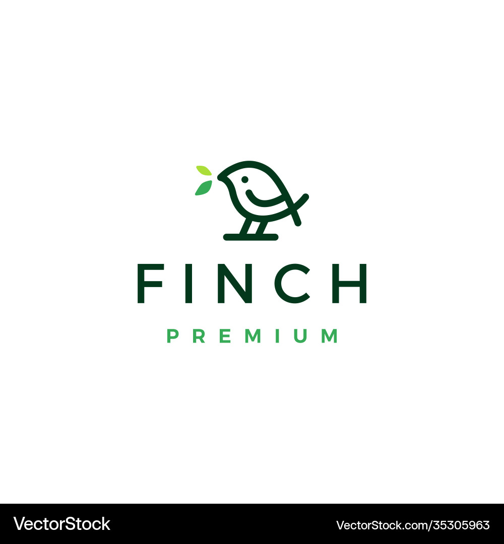 Finch bird logo icon Royalty Free Vector Image