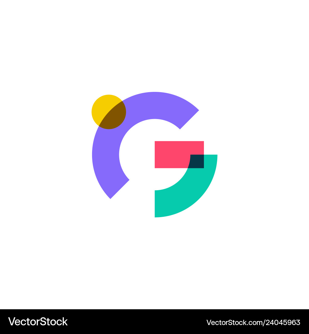 G letter logo overlapping color icon mark Vector Image