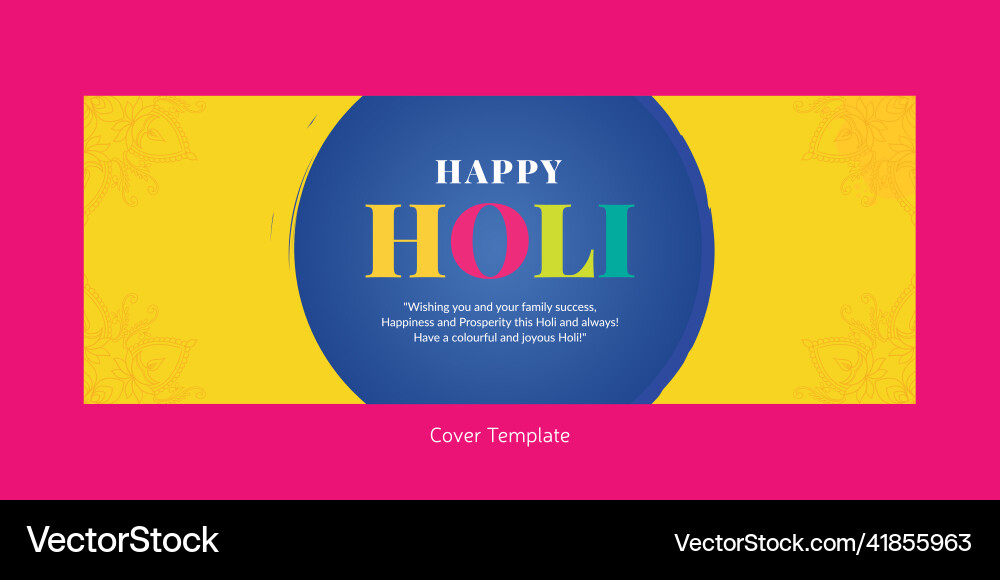 Happy holi cover page design Royalty Free Vector Image