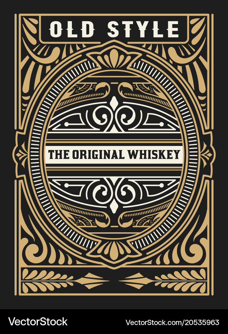 Liquor label with design elements Royalty Free Vector Image