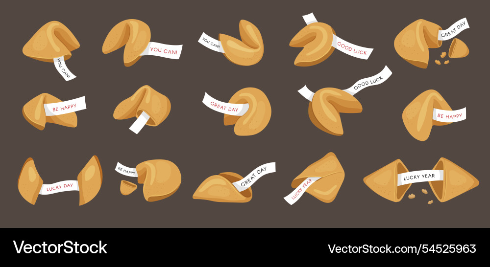 Lucky biscuits chinese fortune delicious cookies Vector Image