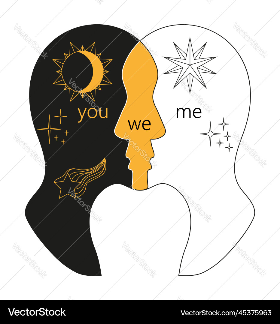 Psychology of relationship love affection Vector Image