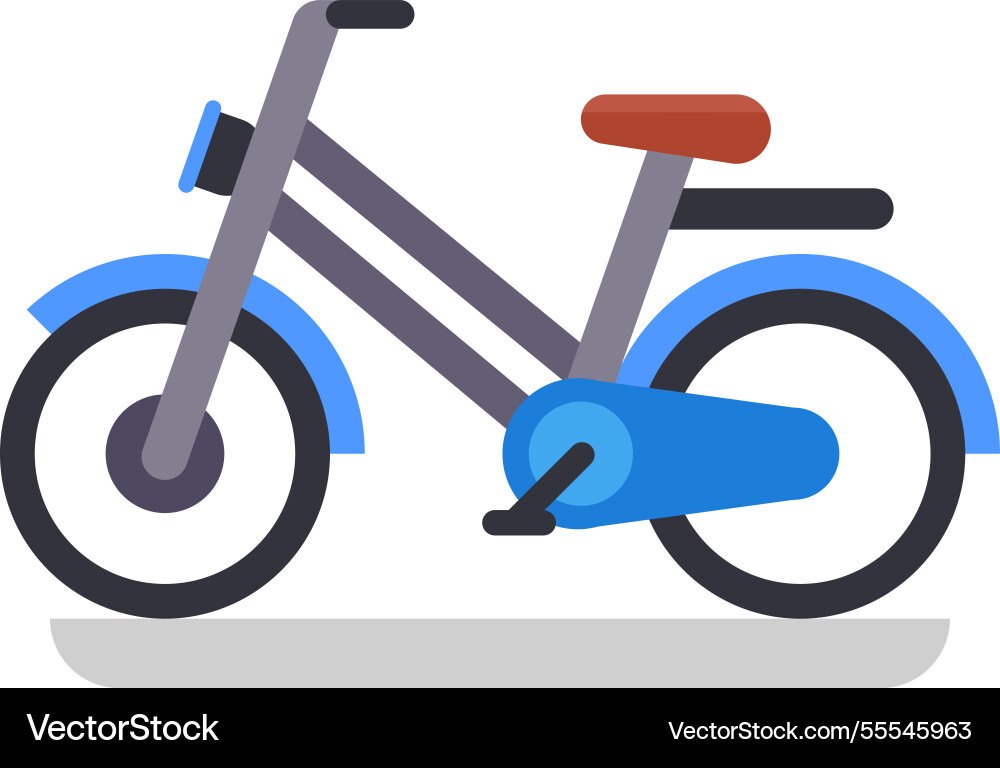 Side view of a blue and gray bicycle Royalty Free Vector