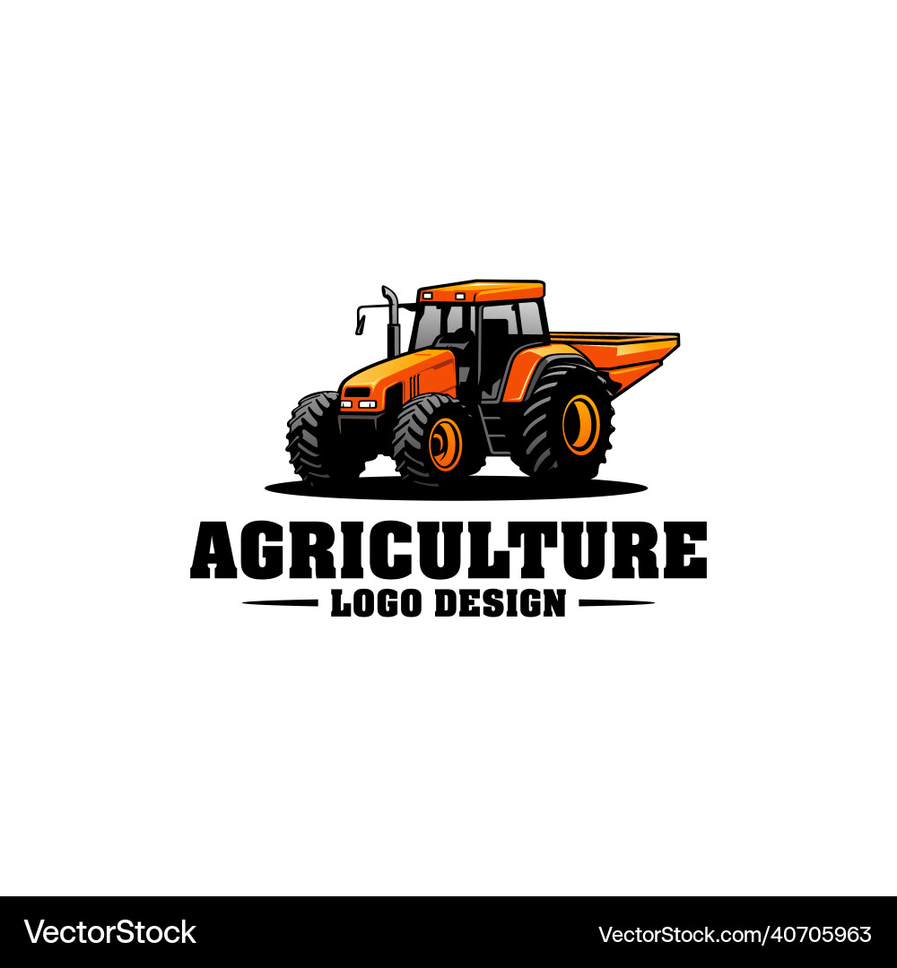 Tractor farm equipment isolated logo Royalty Free Vector