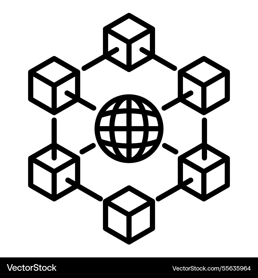 Blockchain Network Icon Royalty Free Vector Image