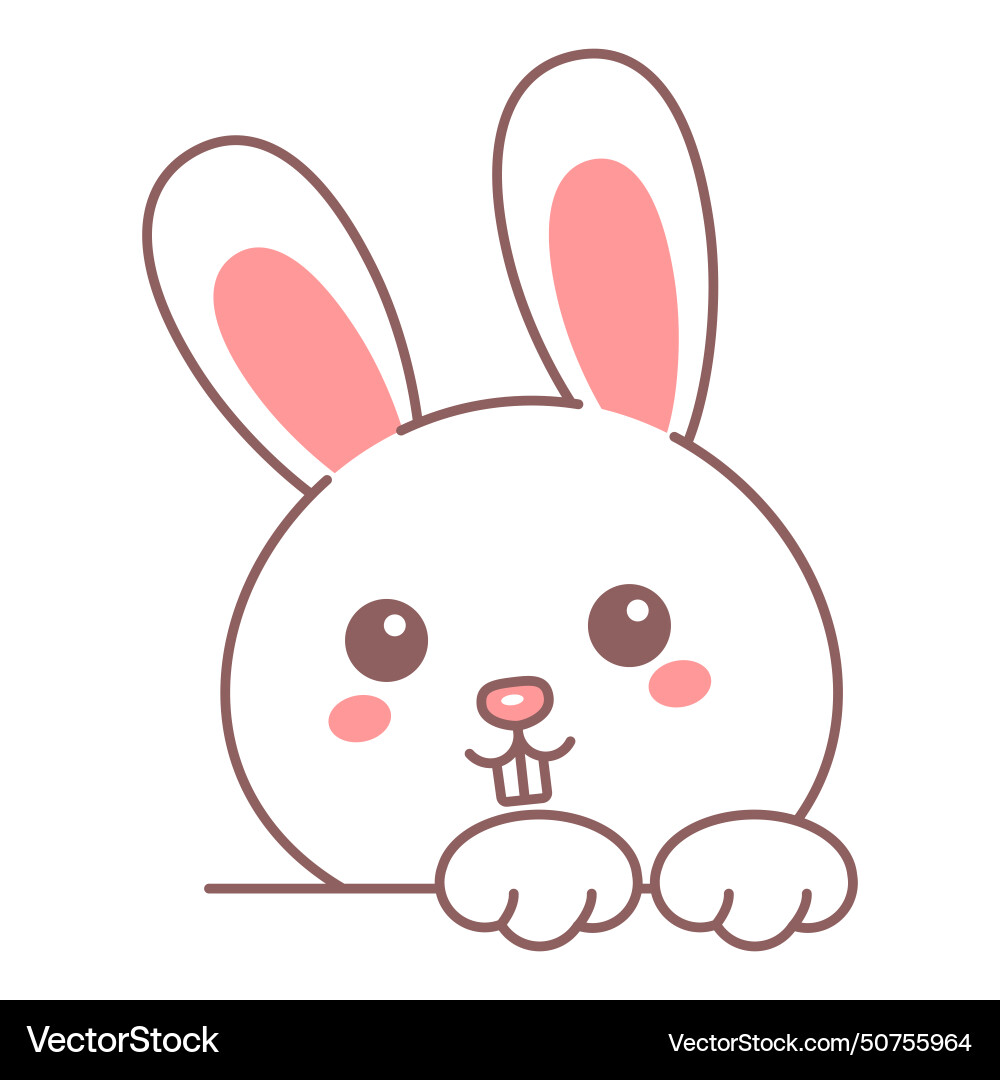 Cute bunny head icon isolated Royalty Free Vector Image
