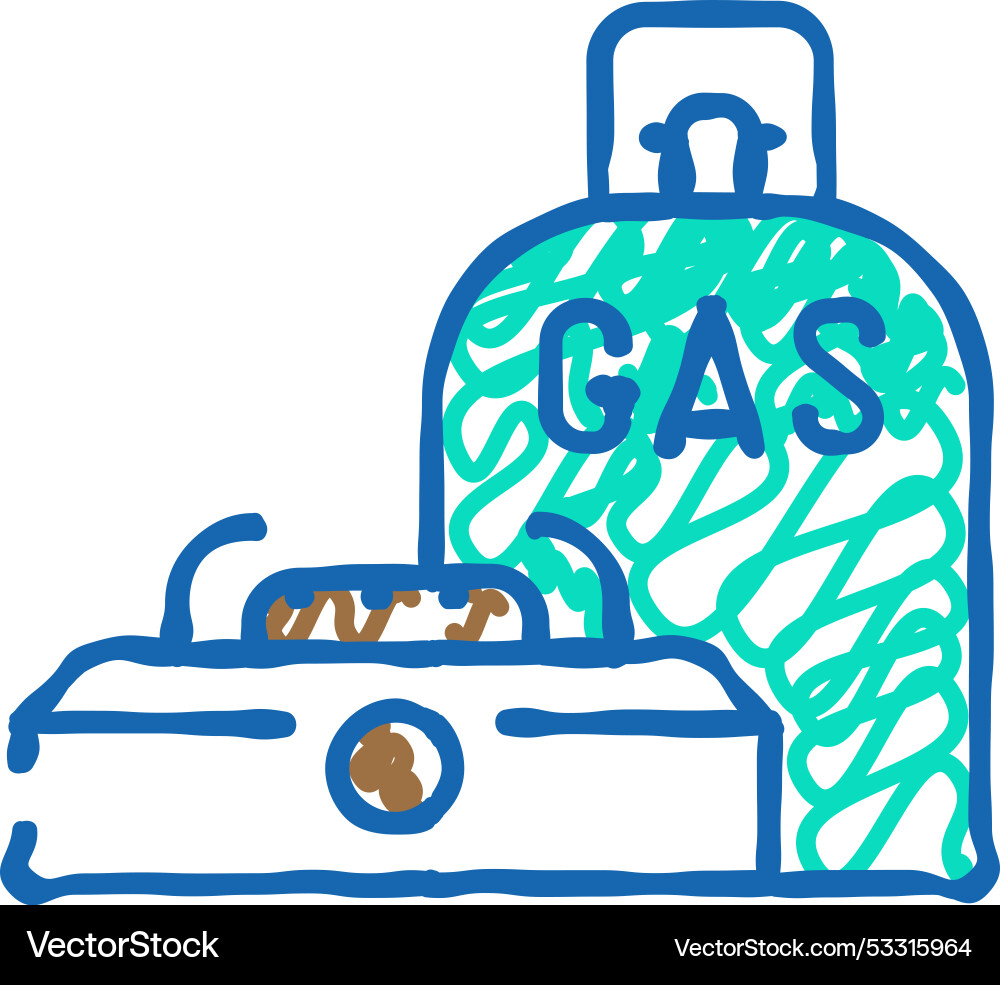 Gas cooktop icon doodle Royalty Free Vector Image