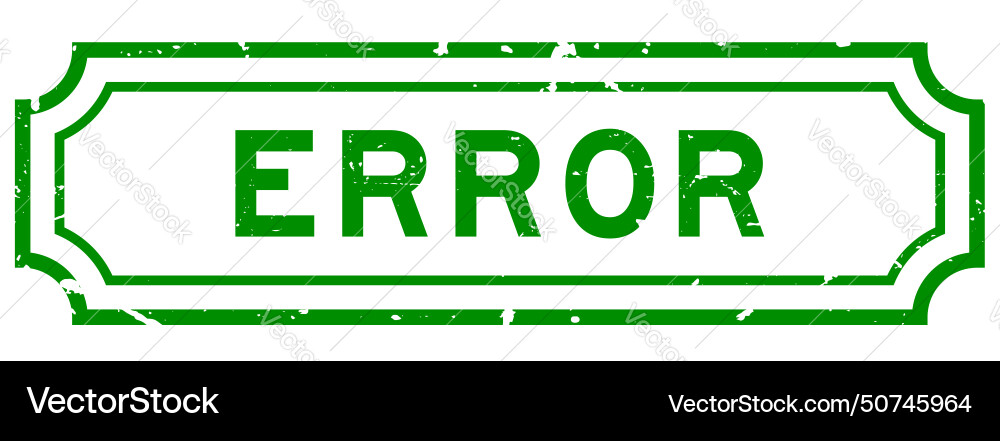 Grunge green error word rubber seal stamp Vector Image
