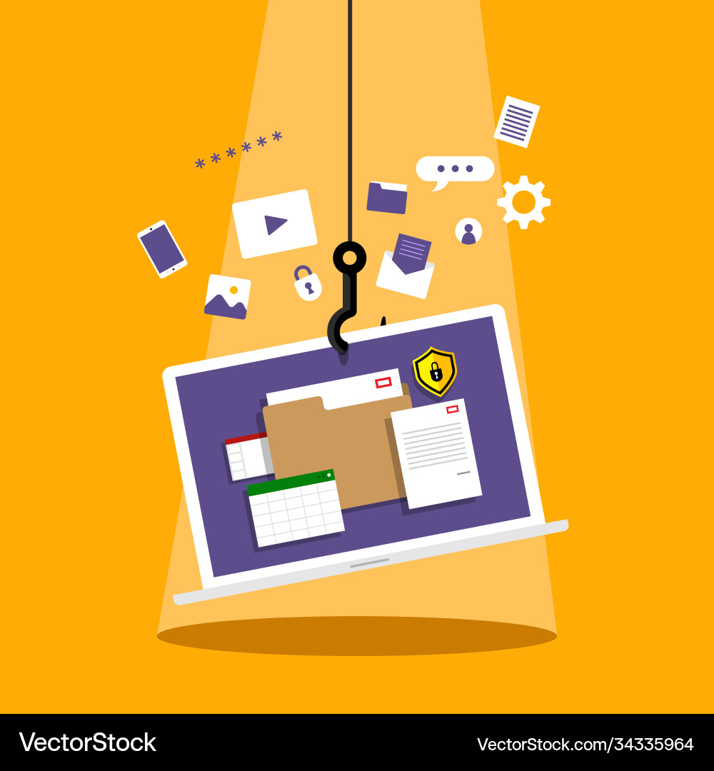Hacker fishing 02 Royalty Free Vector Image - VectorStock