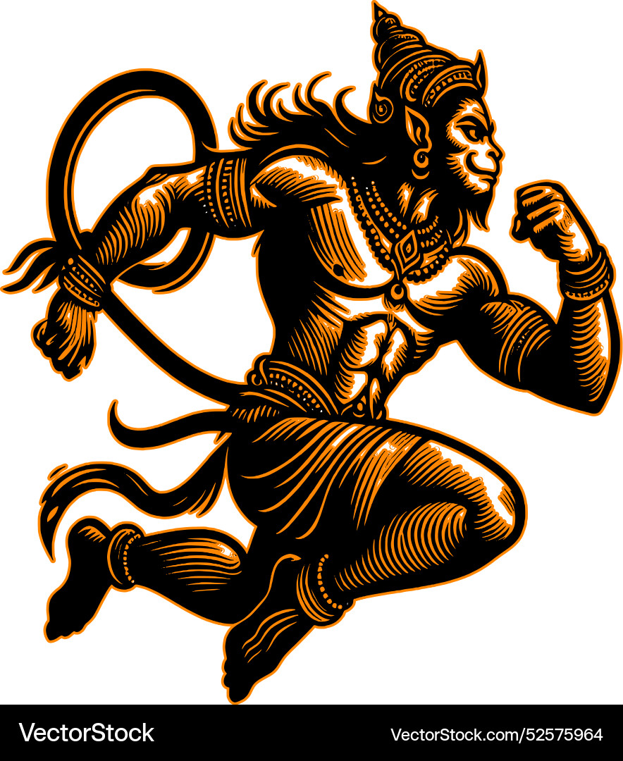 Hanuman bajrangbali hindu god Royalty Free Vector Image