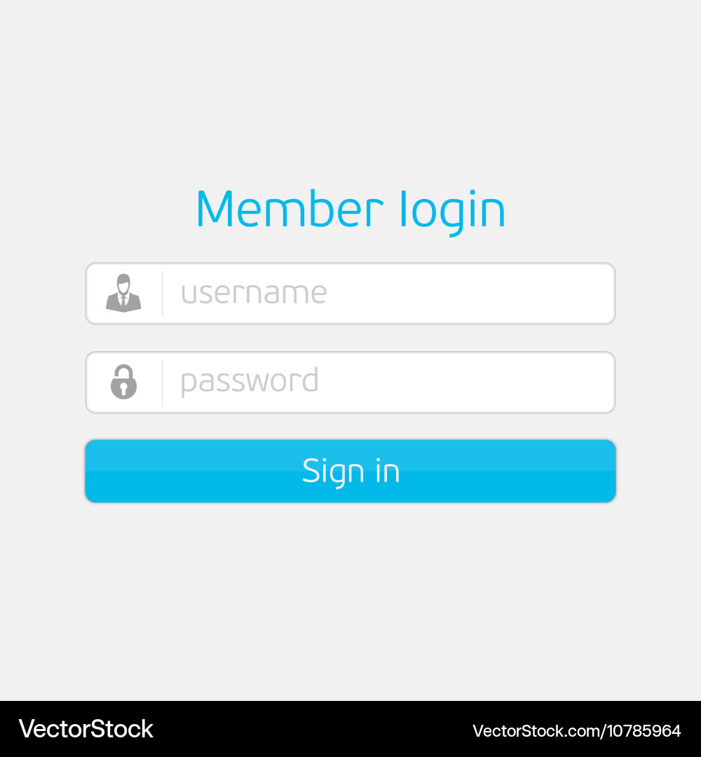 Login interface Royalty Free Vector Image - VectorStock