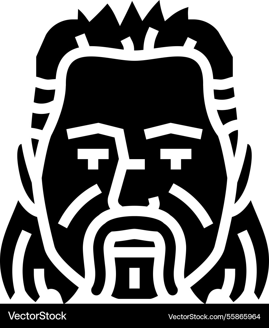 Man avatar redneck glyph icon Royalty Free Vector Image