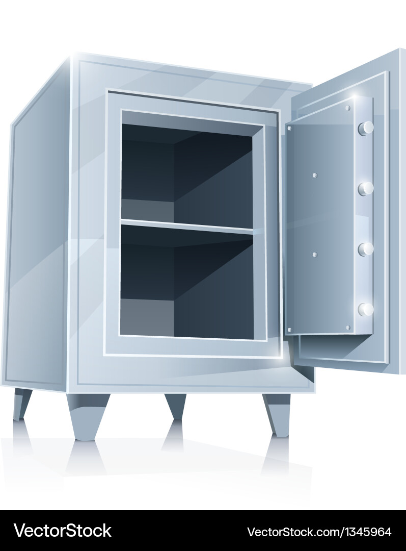 Open empty metallic safe Royalty Free Vector Image