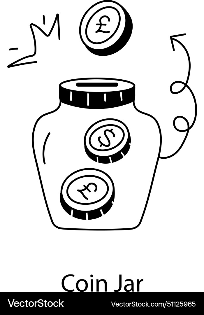 Coin jar Royalty Free Vector Image - VectorStock