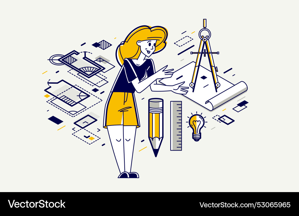 Construction engineer working on a project Vector Image