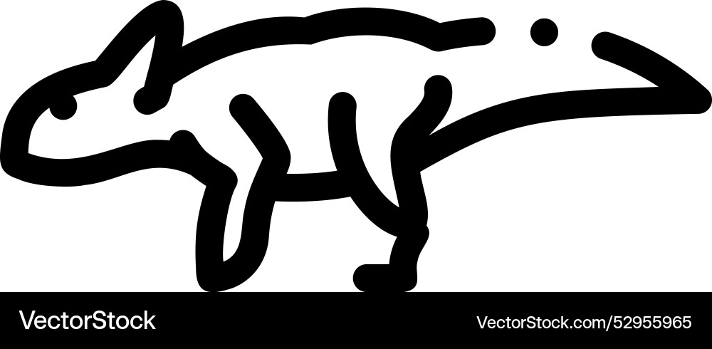 Dinosaur icon thin linear style design isolated Vector Image