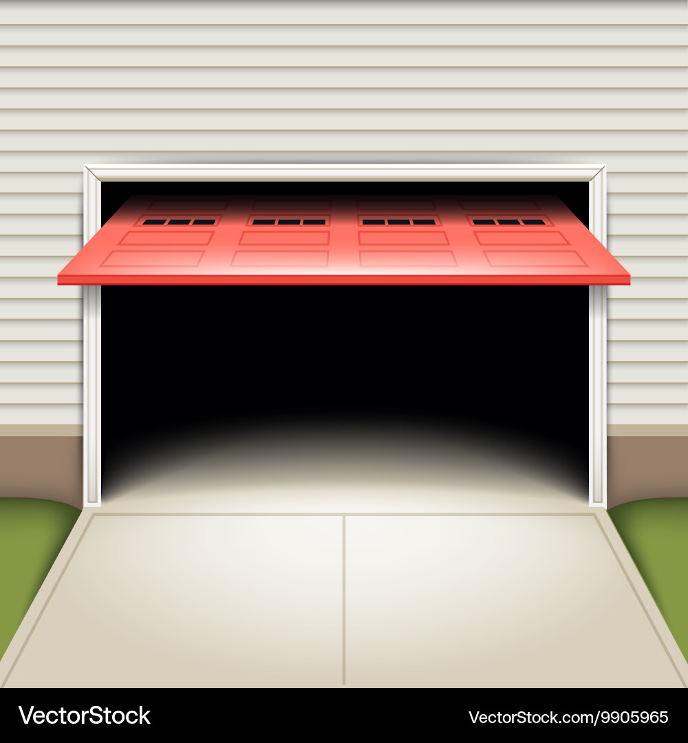 Garage doorr open Royalty Free Vector Image - VectorStock