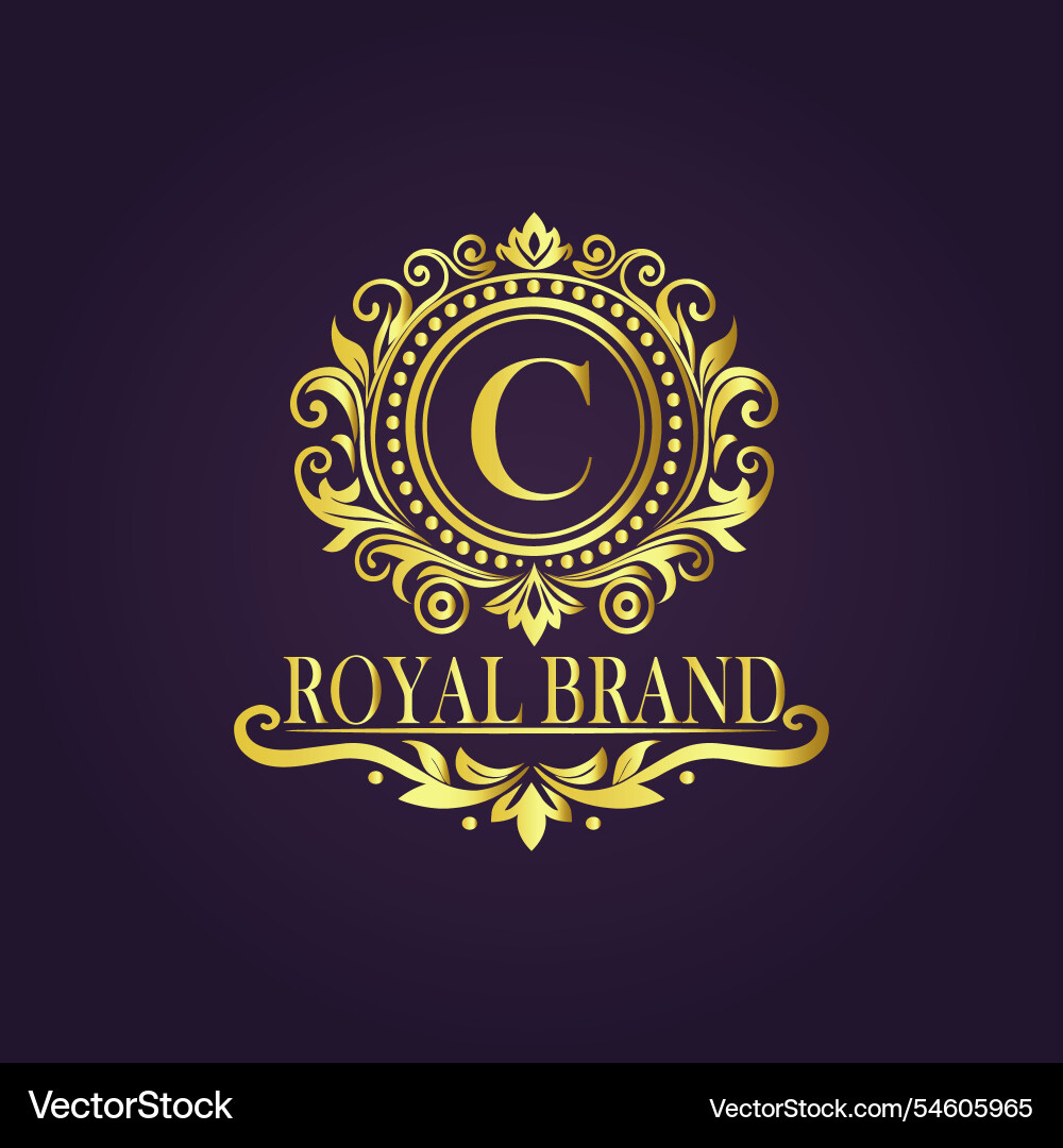 Letter c luxury gold logo concept Royalty Free Vector Image