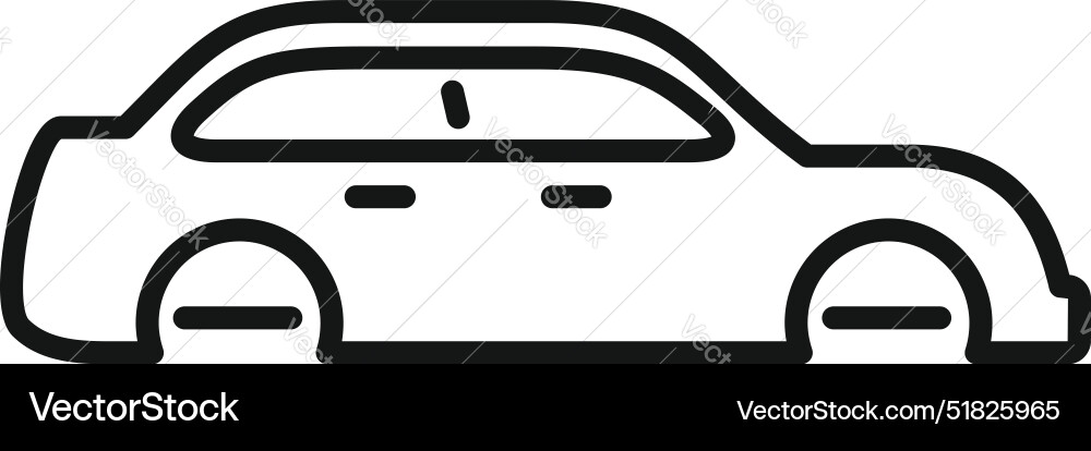 Line icon style modern sedan car profile view Vector Image