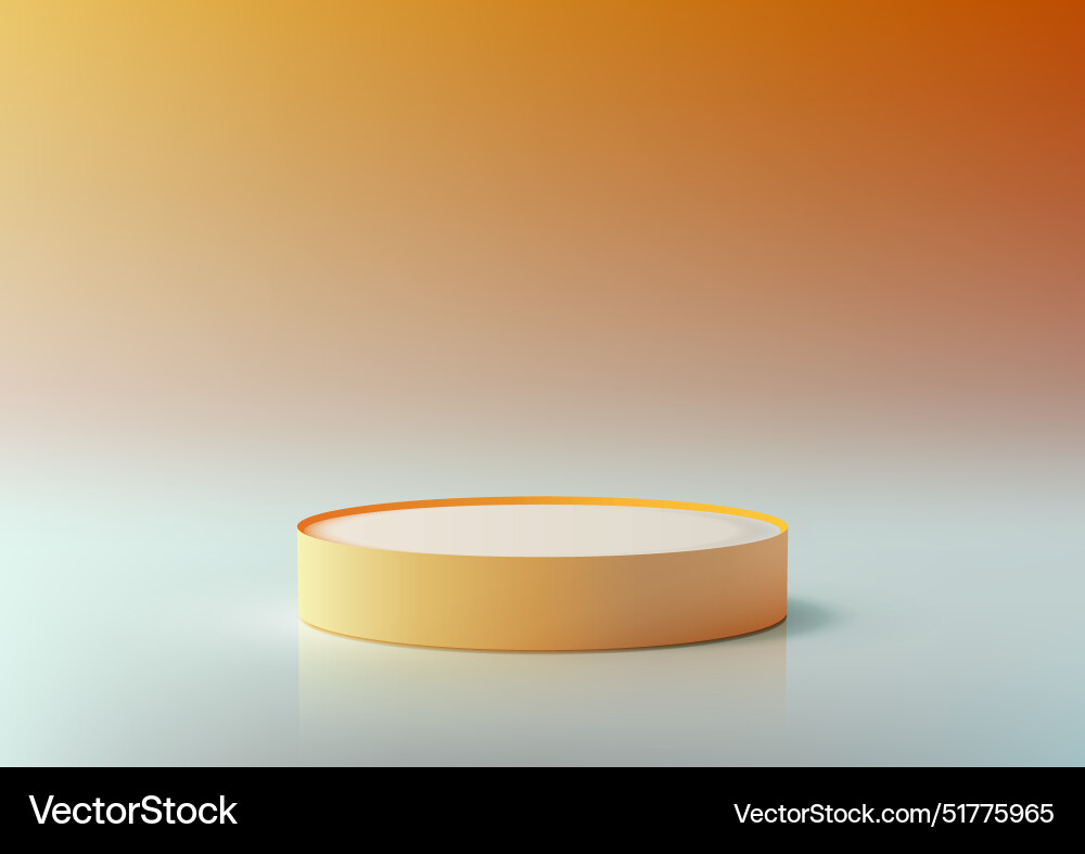 Minimal 3d yellow circle podium with thin rim Vector Image