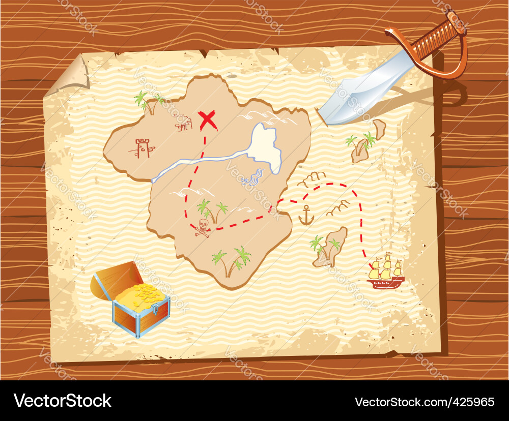 Pirate map Royalty Free Vector Image - VectorStock