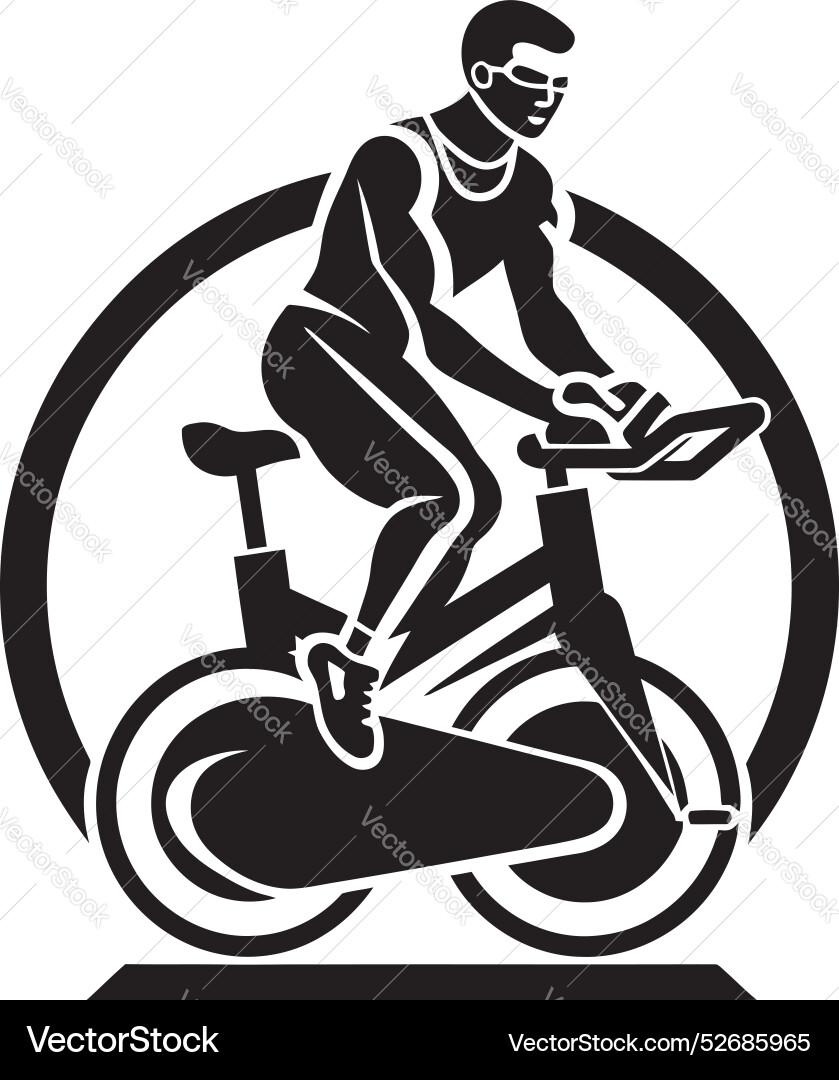 Pulse performer exercise bike with striking logo Vector Image