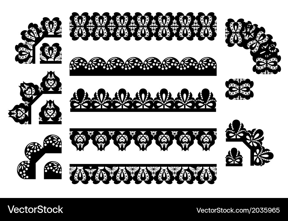 Set of lace trims Royalty Free Vector Image - VectorStock