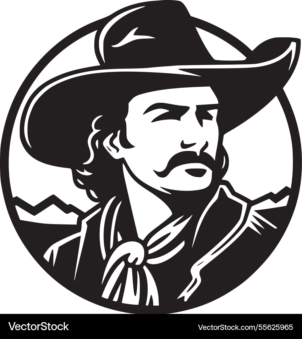 Western - black and white Royalty Free Vector Image