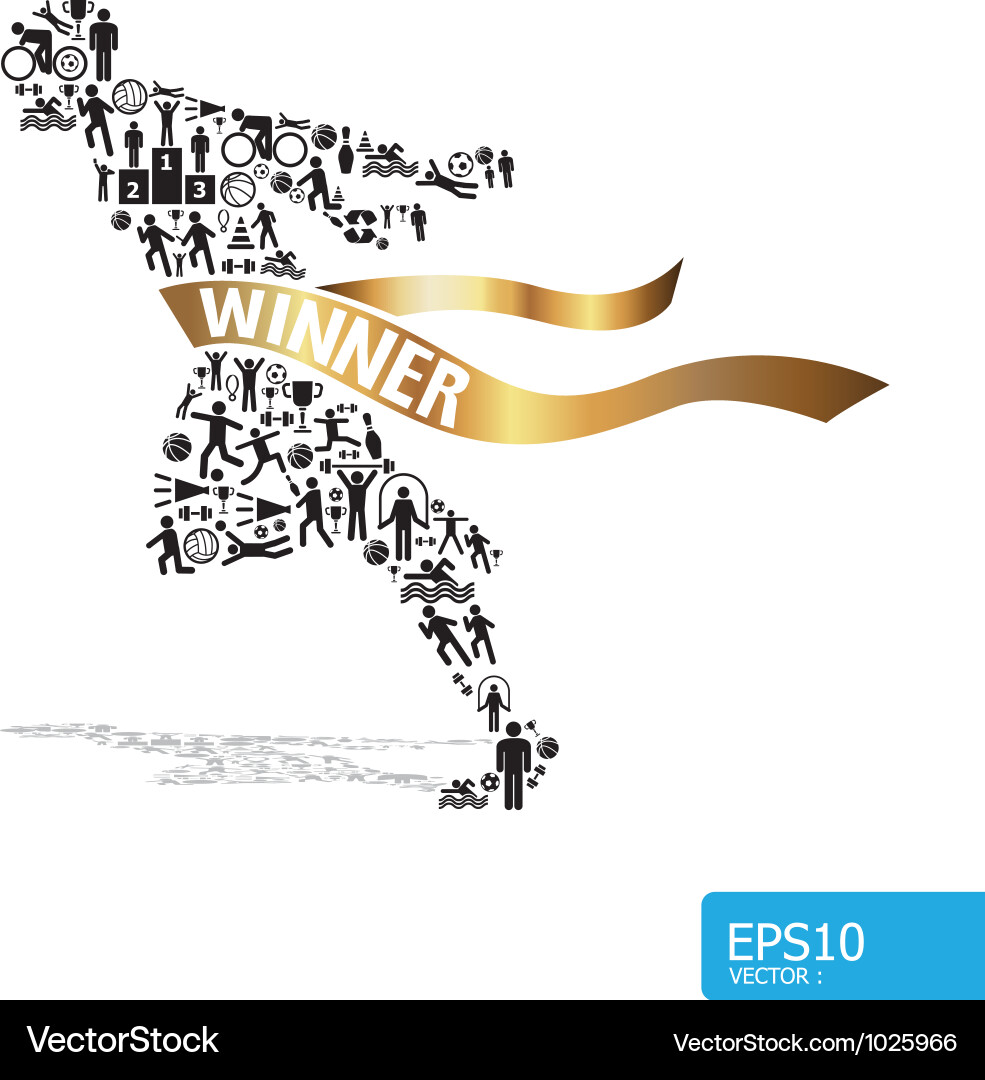 Active running man shape concept Royalty Free Vector Image