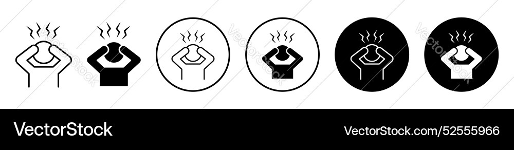 Anxiety icon set on white background Royalty Free Vector