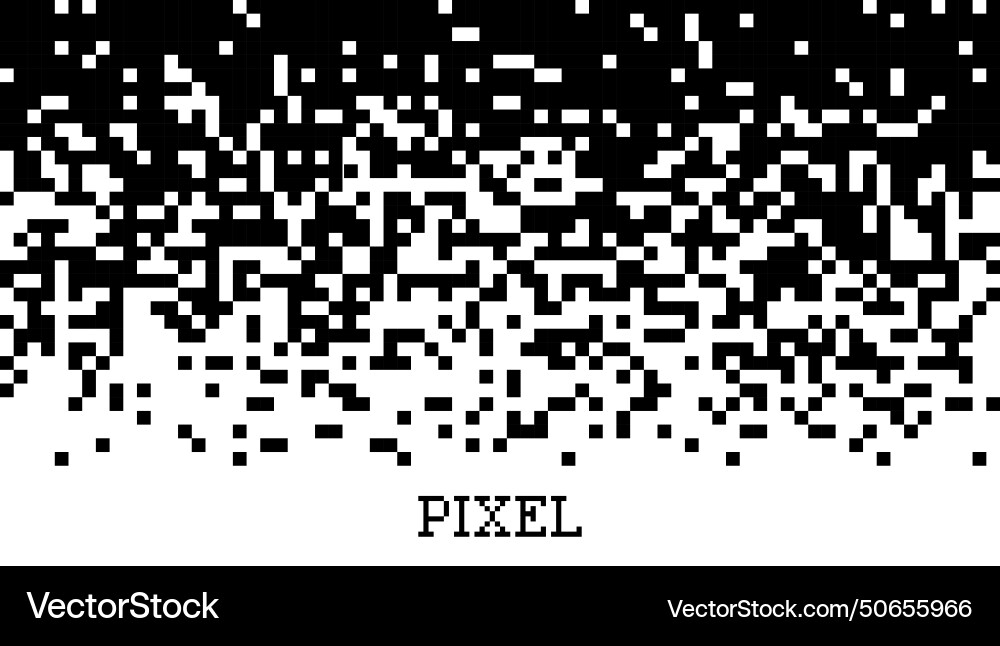 Black and white pixel gradient seamless background
